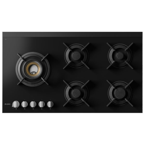 ASKO 90cm Glass 5 Burner Gas Cooktop - Black – R.T. Edwards Commercial