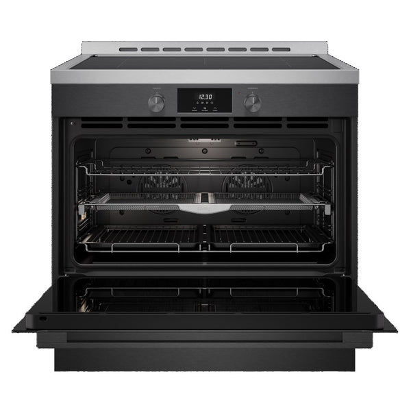 Euromaid 90cm Freestanding Cooker Induction Air Fry - Dark Stainless ...