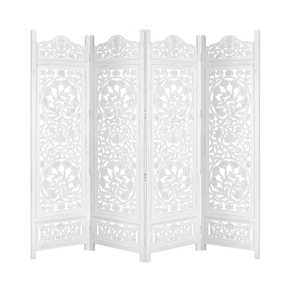 Koch Carved Timber Privacy Screen - White Antique – R.T. Edwards Commercial
