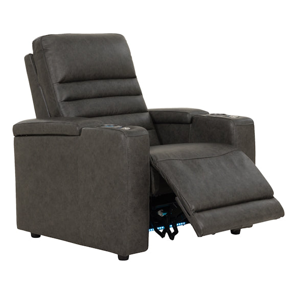 Quentin Electric Recliner Leather Armchair - Black – R.T. Edwards ...