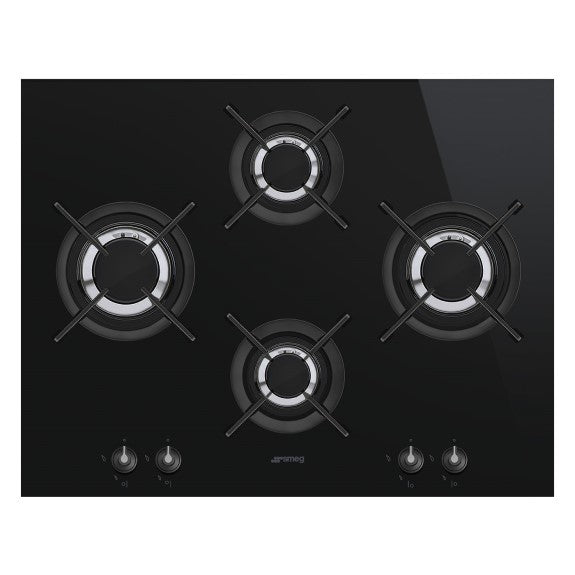 SMEG LINEA 4 BURNER GAS ON GLASS COOKTOP BLACK CERAMIC GLASS 65cm – R.T ...