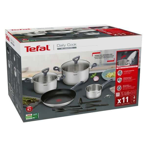 Tefal Daily Cook Induction 4Piece Set + Utensils - Stainless Steel – R ...